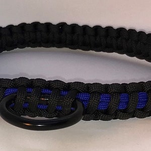 Paracord Thin Blue Line Dog Collar - Etsy