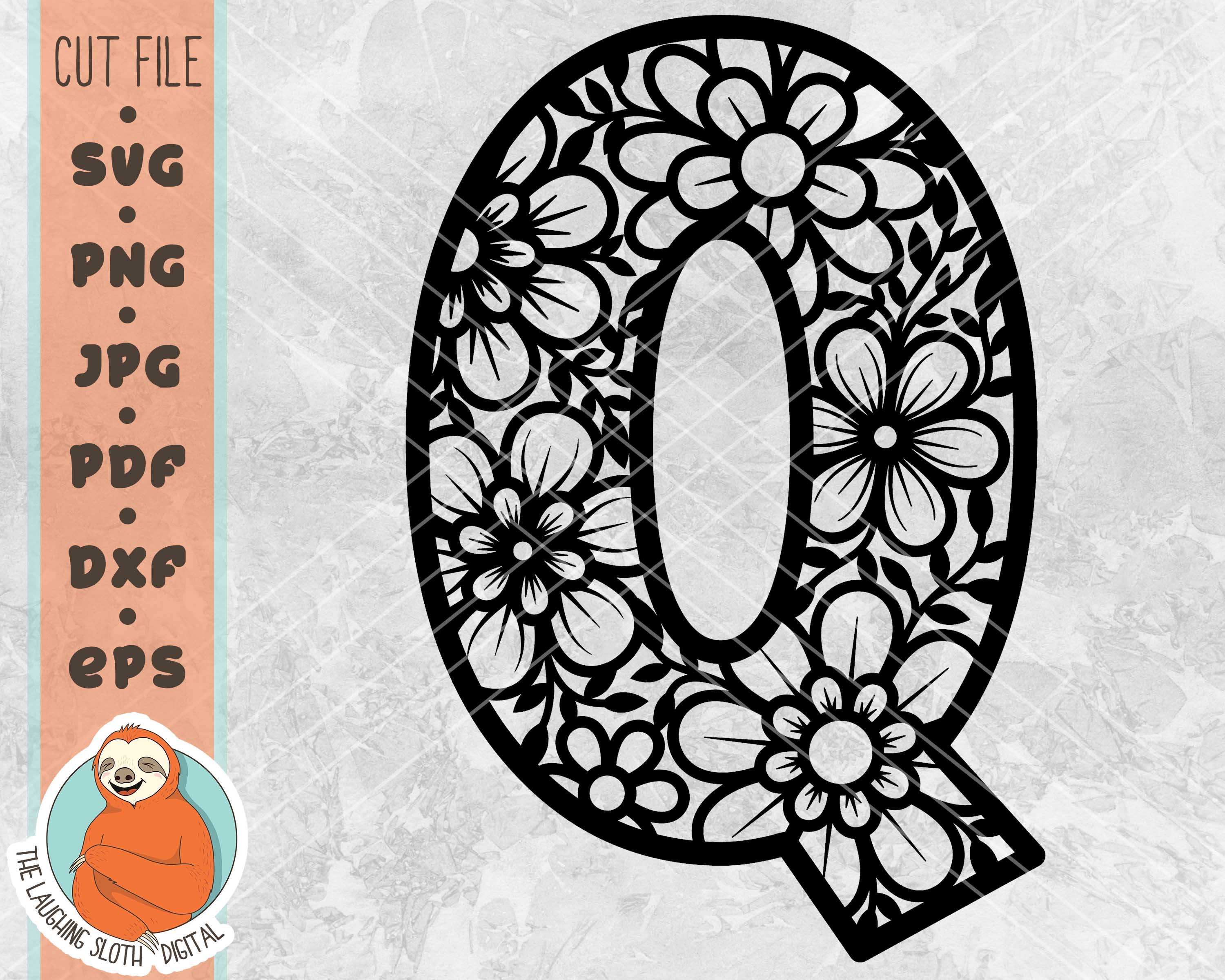 Floral Letter Q Cut File Flower Letter SVG SVG File | Etsy