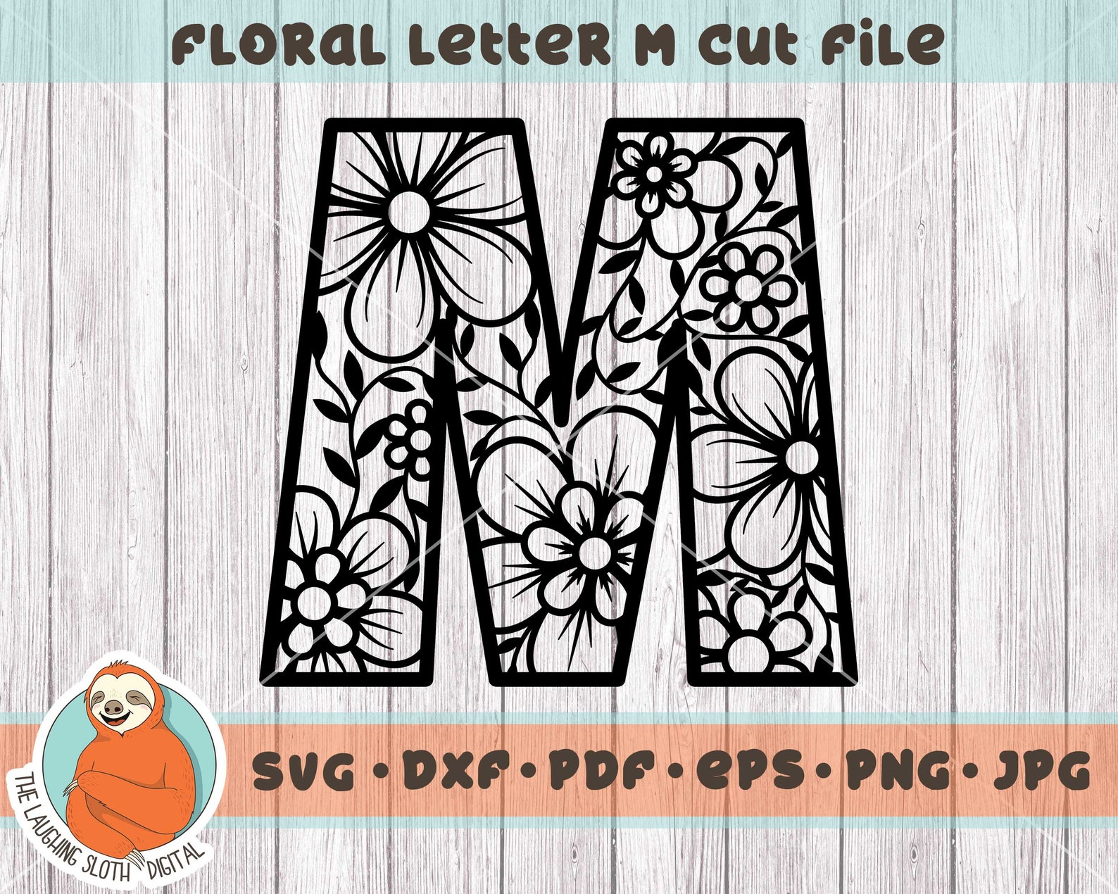 Floral Letter M Cut File Flower Letter SVG SVG File | Etsy