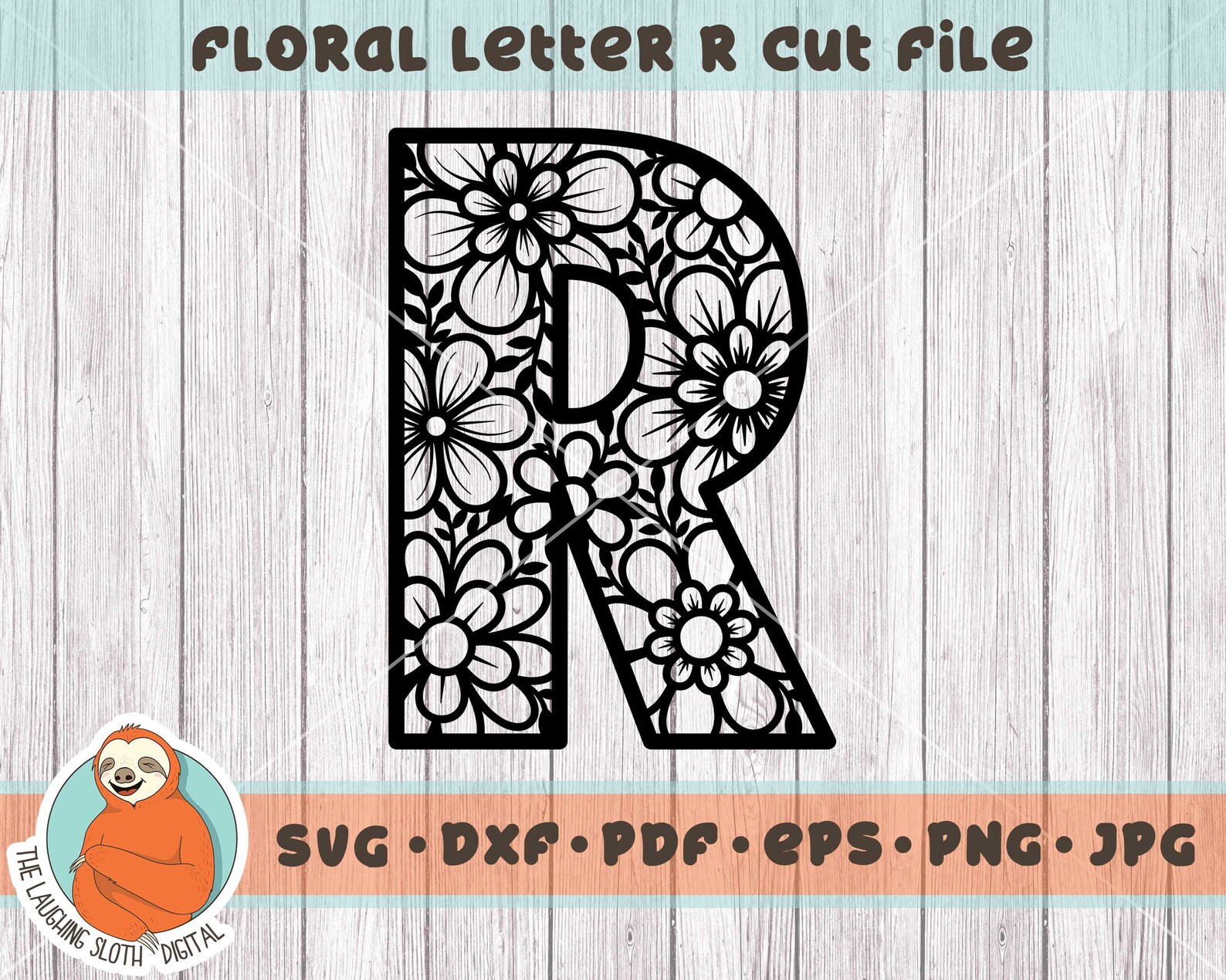 Floral Letter R Cut File Flower Letter SVG SVG File | Etsy