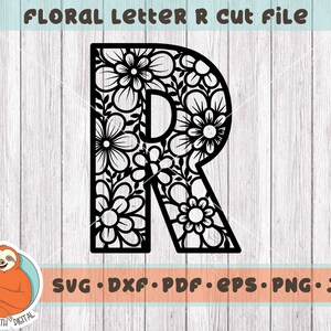 Floral Letter R Cut File Flower Letter SVG SVG File | Etsy