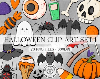 Cute Halloween Clipart Halloween Clip Art Set Cute - Etsy