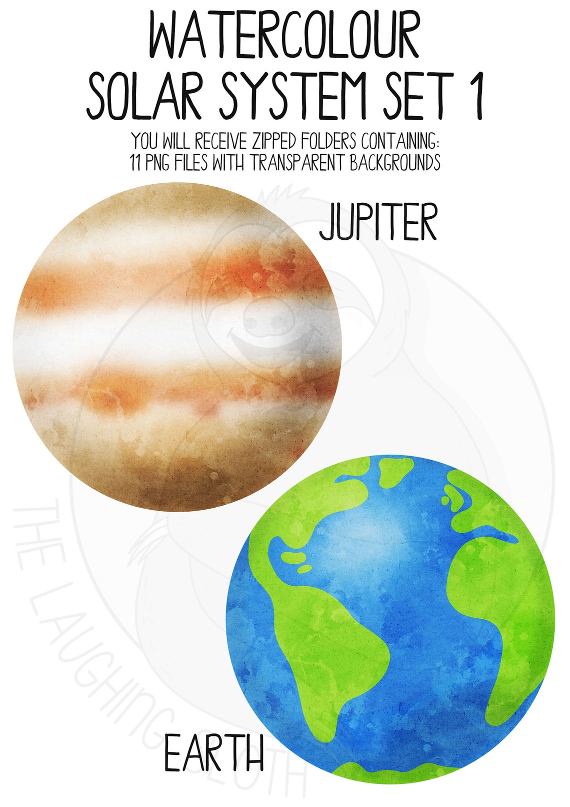 Watercolor Solar System Clip Art Watercolour Planet Art | Etsy