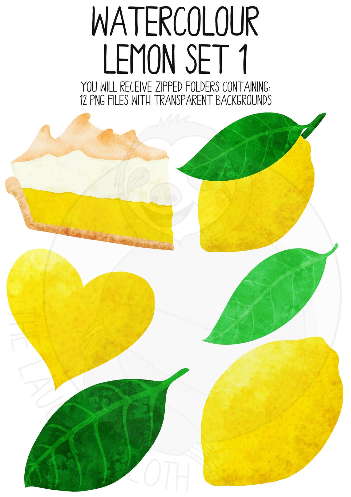 Watercolor Lemon Clip Art Watercolour Lemon Art Download Fruit Clip Art ...