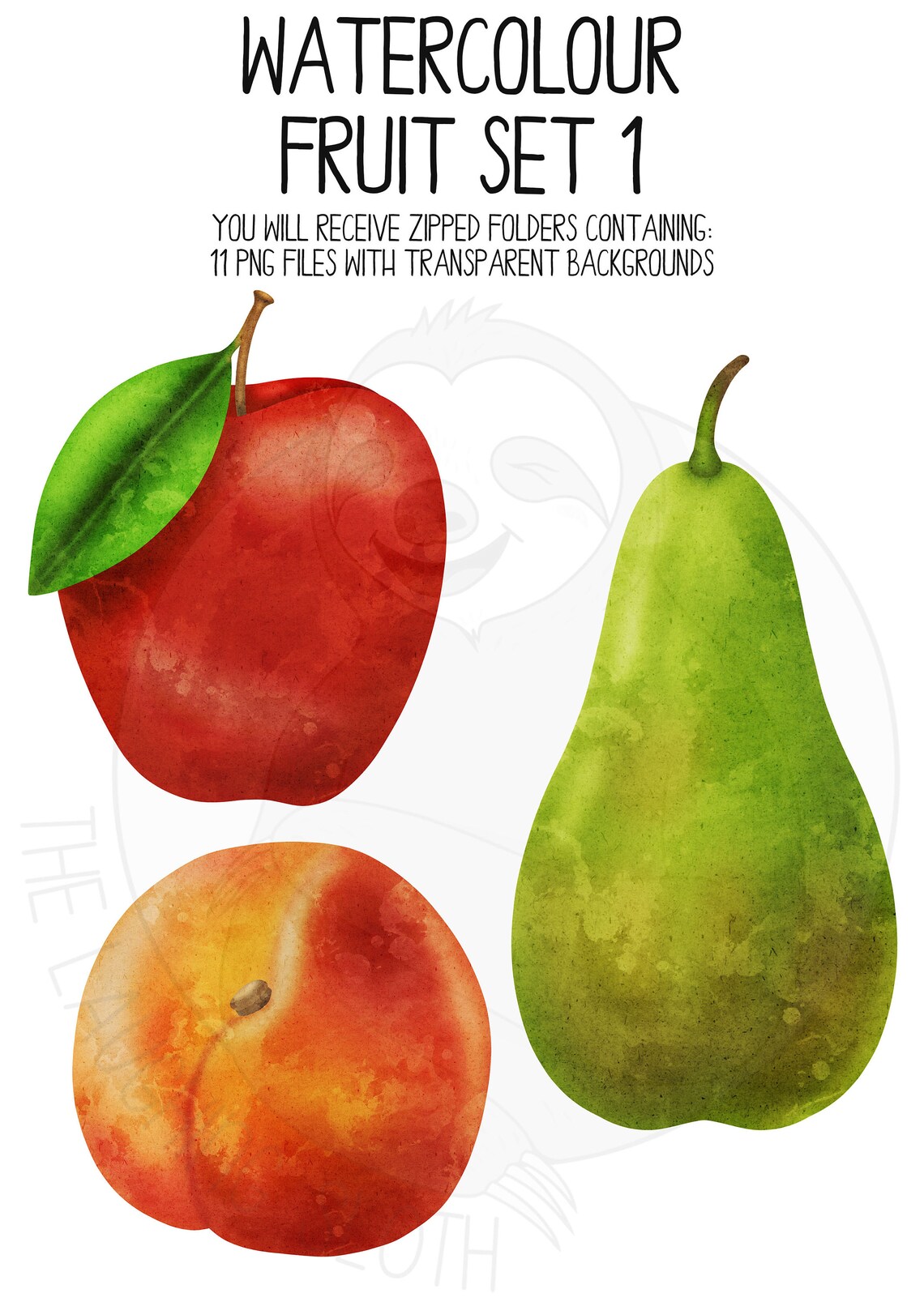 Watercolor Fruit Clip Art Watercolour Food Art Download - Etsy