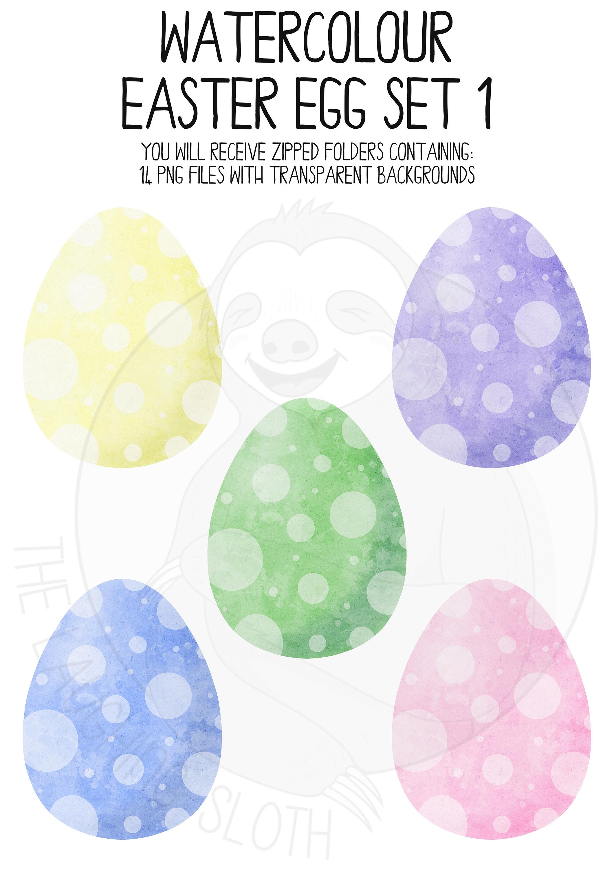 Watercolor Easter Egg Clipart Watercolour Wreath Art | Etsy