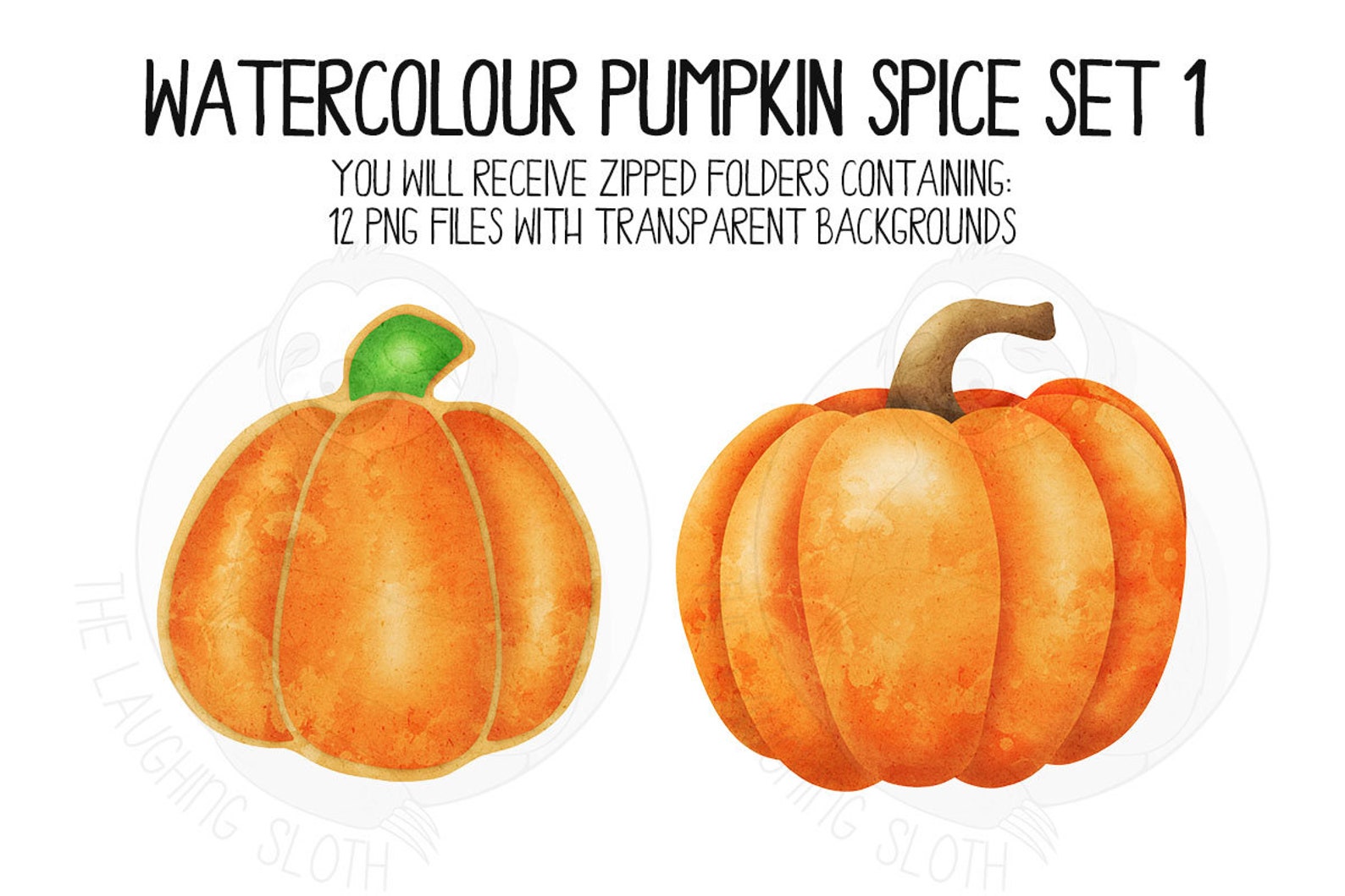 Watercolor Pumpkin Spice Clipart Fall Clipart Commercial - Etsy