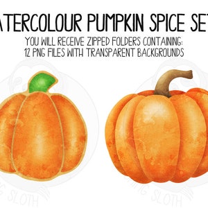 Watercolor Pumpkin Spice Clipart Fall Clipart Commercial Use Clip Art ...