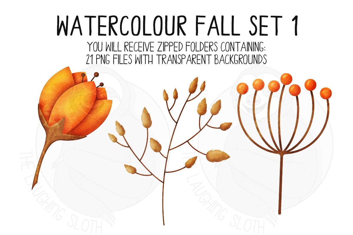 Watercolor Fall Clipart Autumn Clipart Commercial Use Clip - Etsy