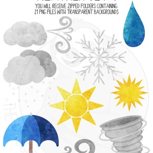 Watercolor Weather Clip Art Watercolour Rainbow Art Download Commercial ...