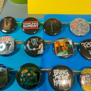 2000’s Grunge, Emo Band Pins, Custom, Badges, Alternative, Punk, Music ...