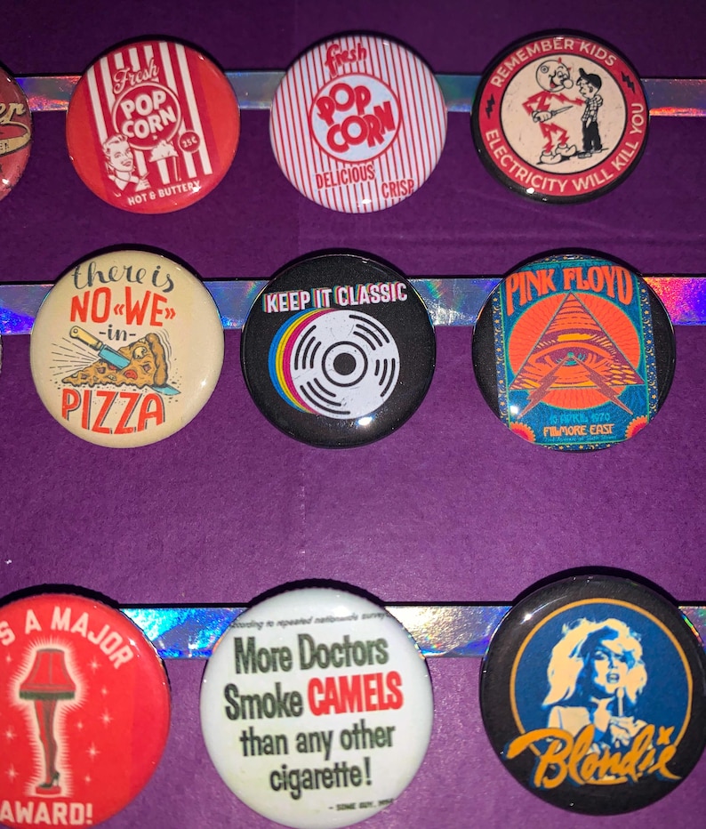 Vintage Pop Culture Pins, Retro Badges, Music Pinbacks - Etsy