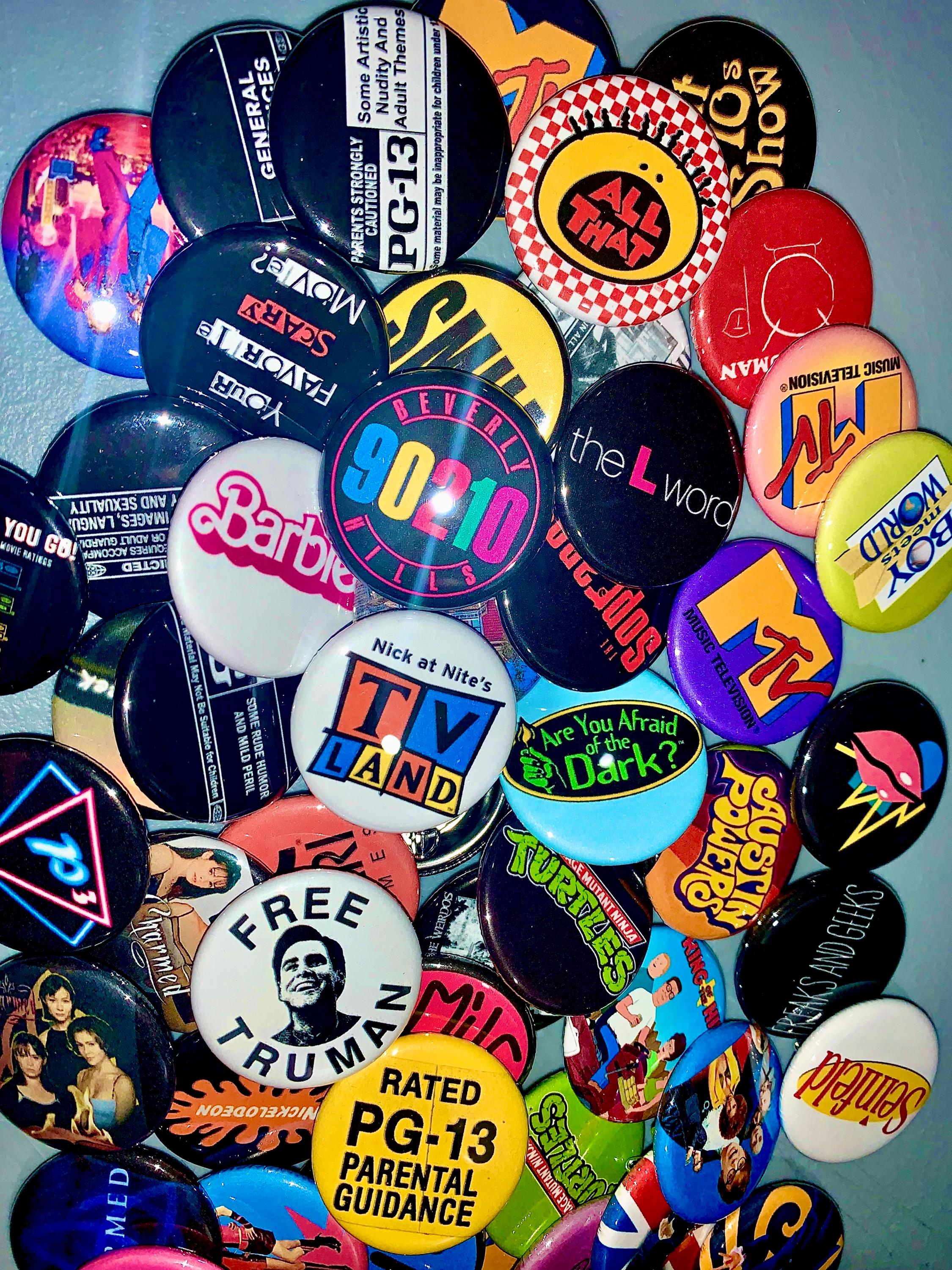 90s Style Pinback Buttons, Nostalgic, Pins, Music Buttons, Tv Shows, - Etsy