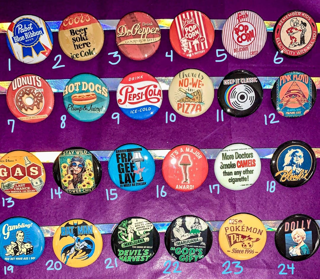 Vintage, Retro Band Pins, Custom, Badges, Dolly, Diner, Music Pinbacks ...