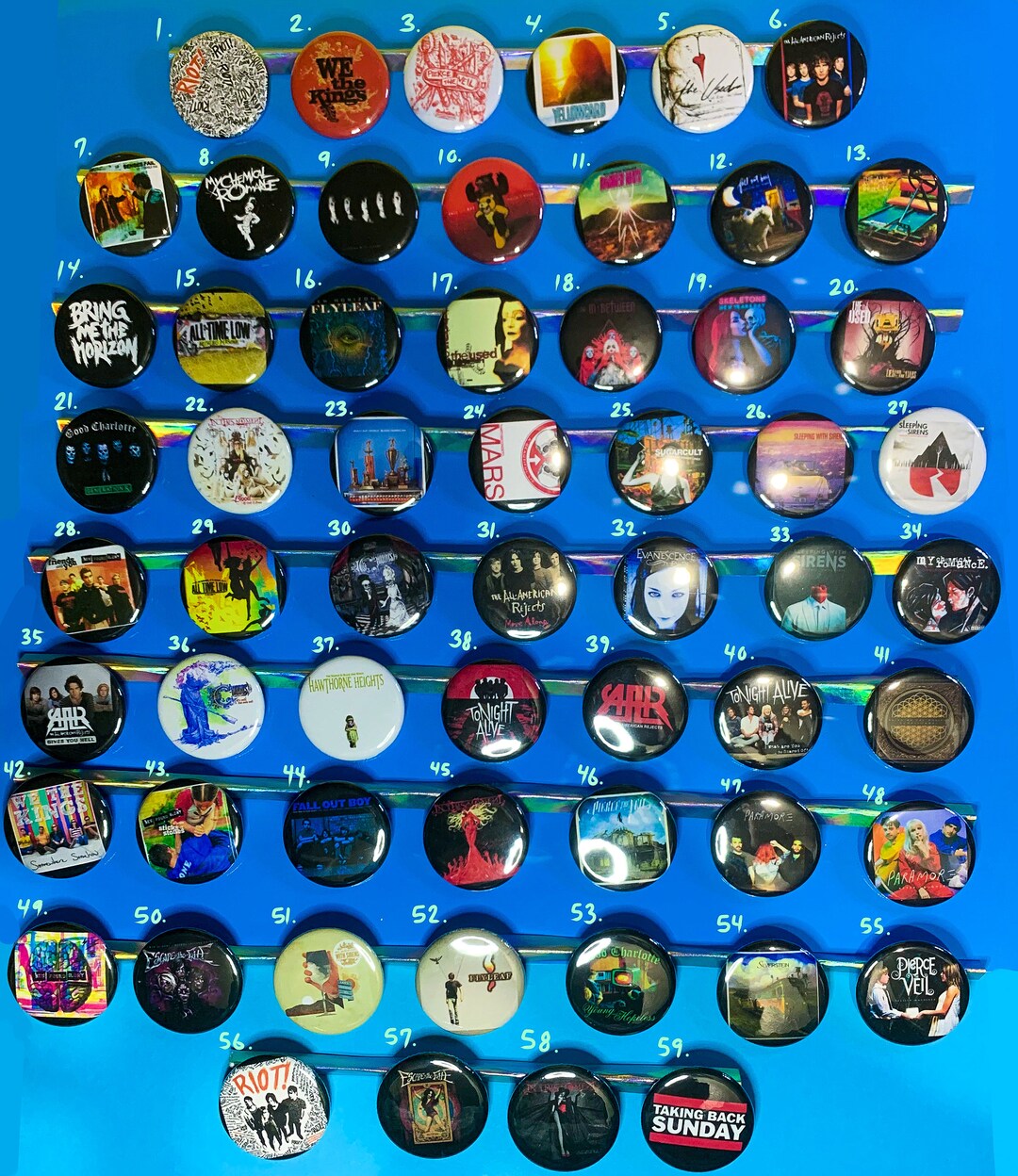 2000’s Grunge, Emo Band Pins, Custom, Badges, Alternative, Punk, Music ...