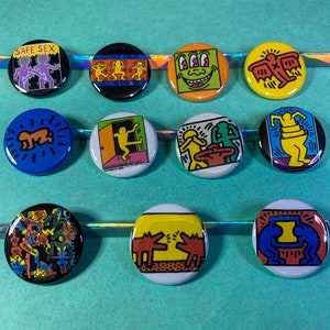 Keith Haring Pinbacks, Popart, 90s, Vintage, Custom Buttons, **now With ...