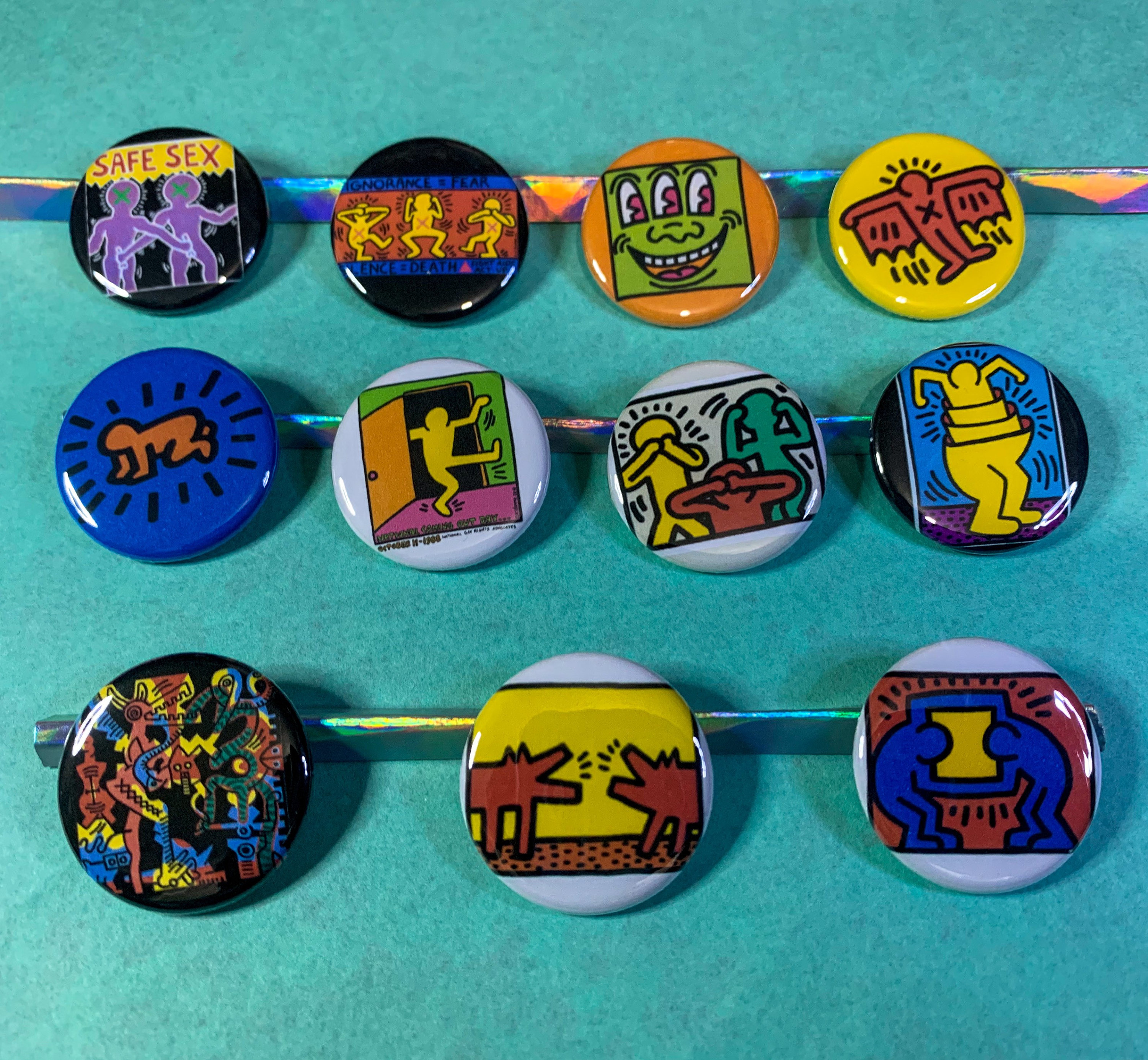 Keith Haring Pinbacks, Popart, 90s, Vintage, Custom Buttons, **now With ...