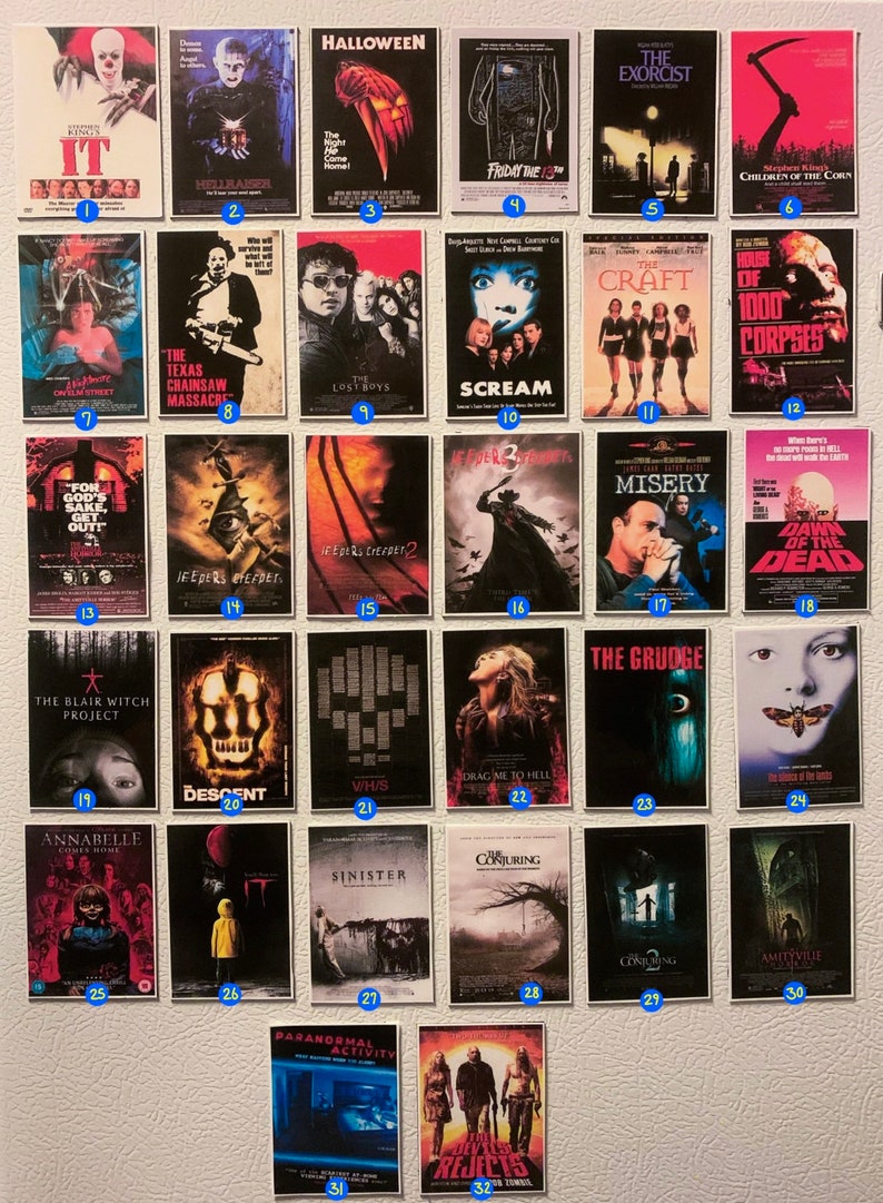 Mini Horror/scary Movie Posters Magnet Movie Posters 2x3 in - Etsy