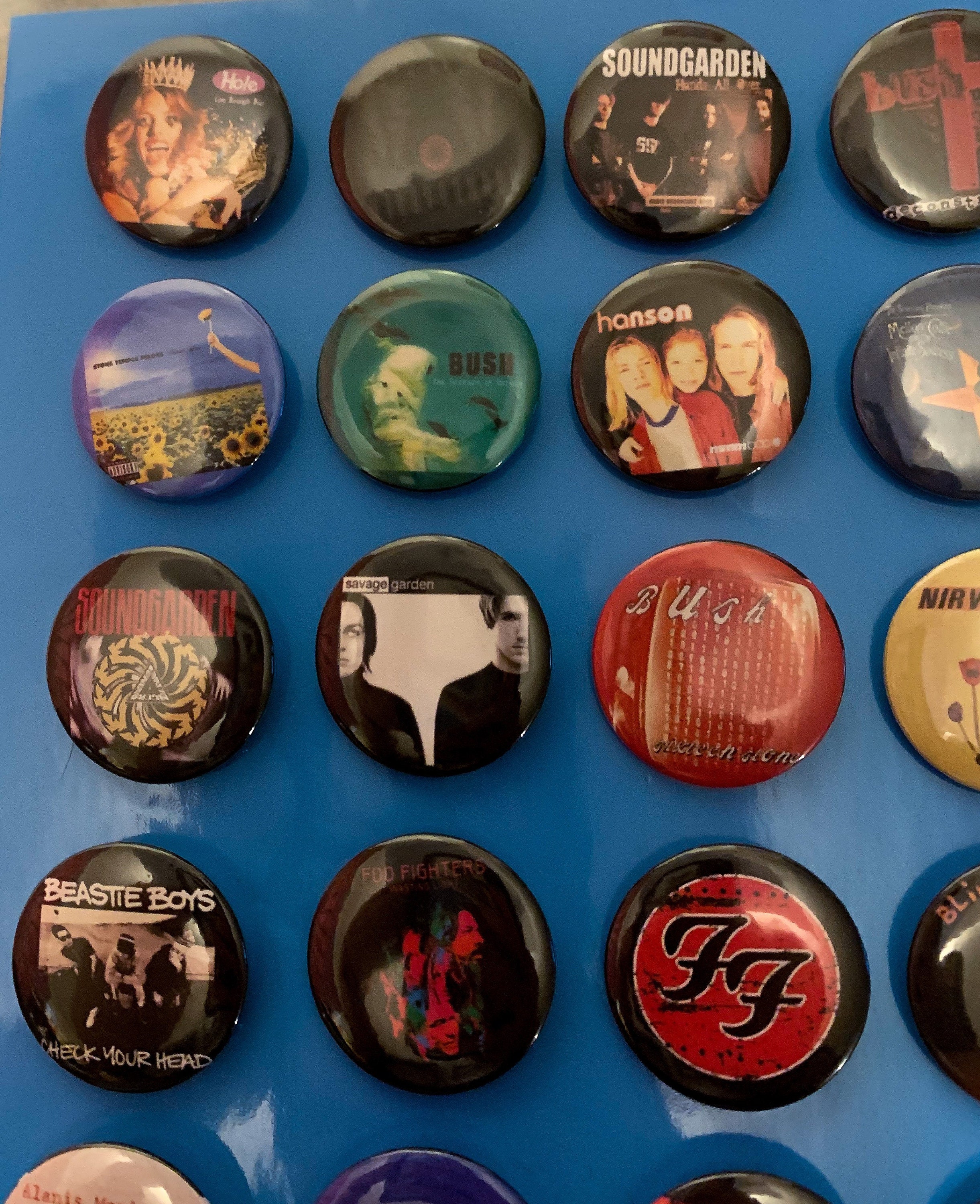 80s / 90's / 00s Band Pins Custom Badges Alternative - Etsy UK