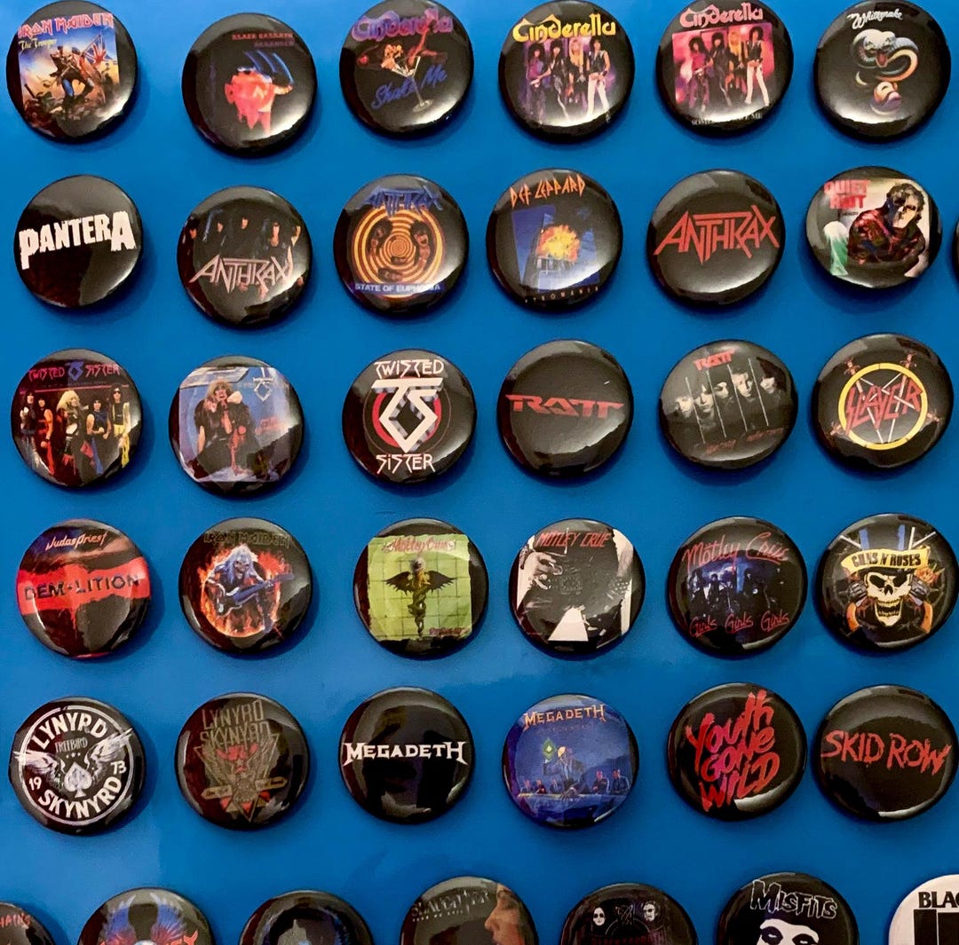 80's Heavy Metal Band Pins, Badges - Etsy