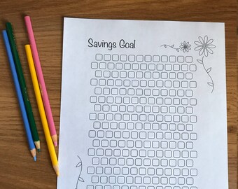 Savings Tracker Printable Coloring Sheet Make It Happen - Etsy