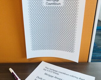 Debt Countdown Printable Coloring Sheet Herringbone | Etsy
