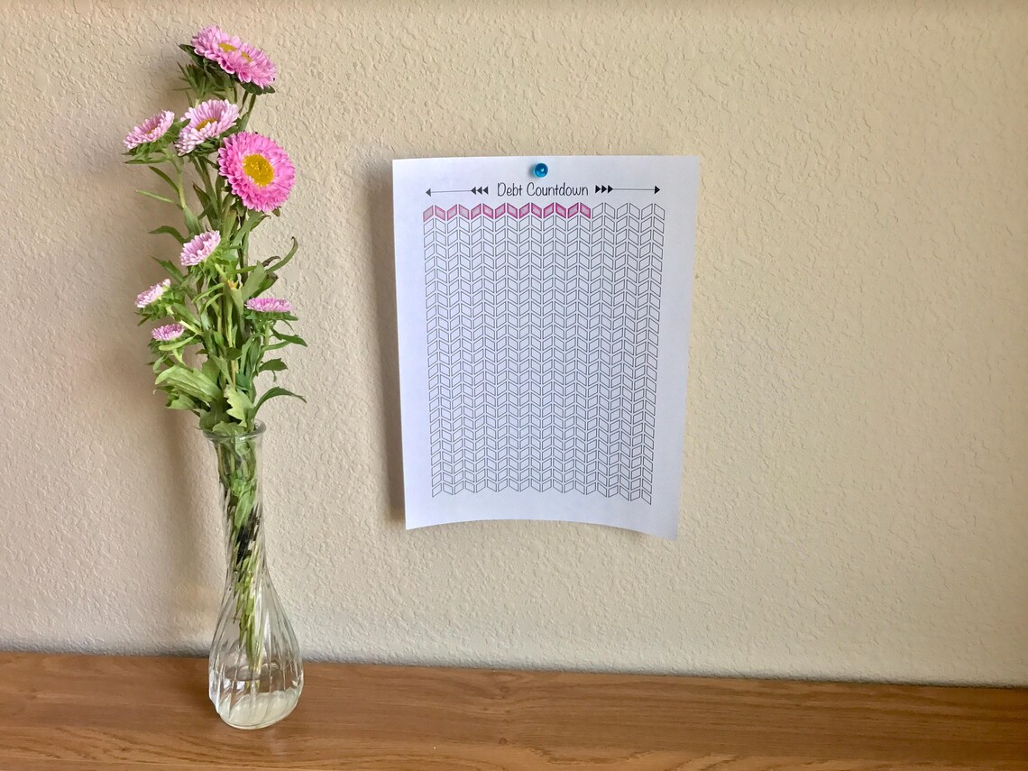 Debt Countdown Printable Coloring Sheet - Herringbone - Etsy