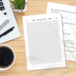 Savings Tracker Printable Coloring Sheet - Chevron Arrows - Etsy