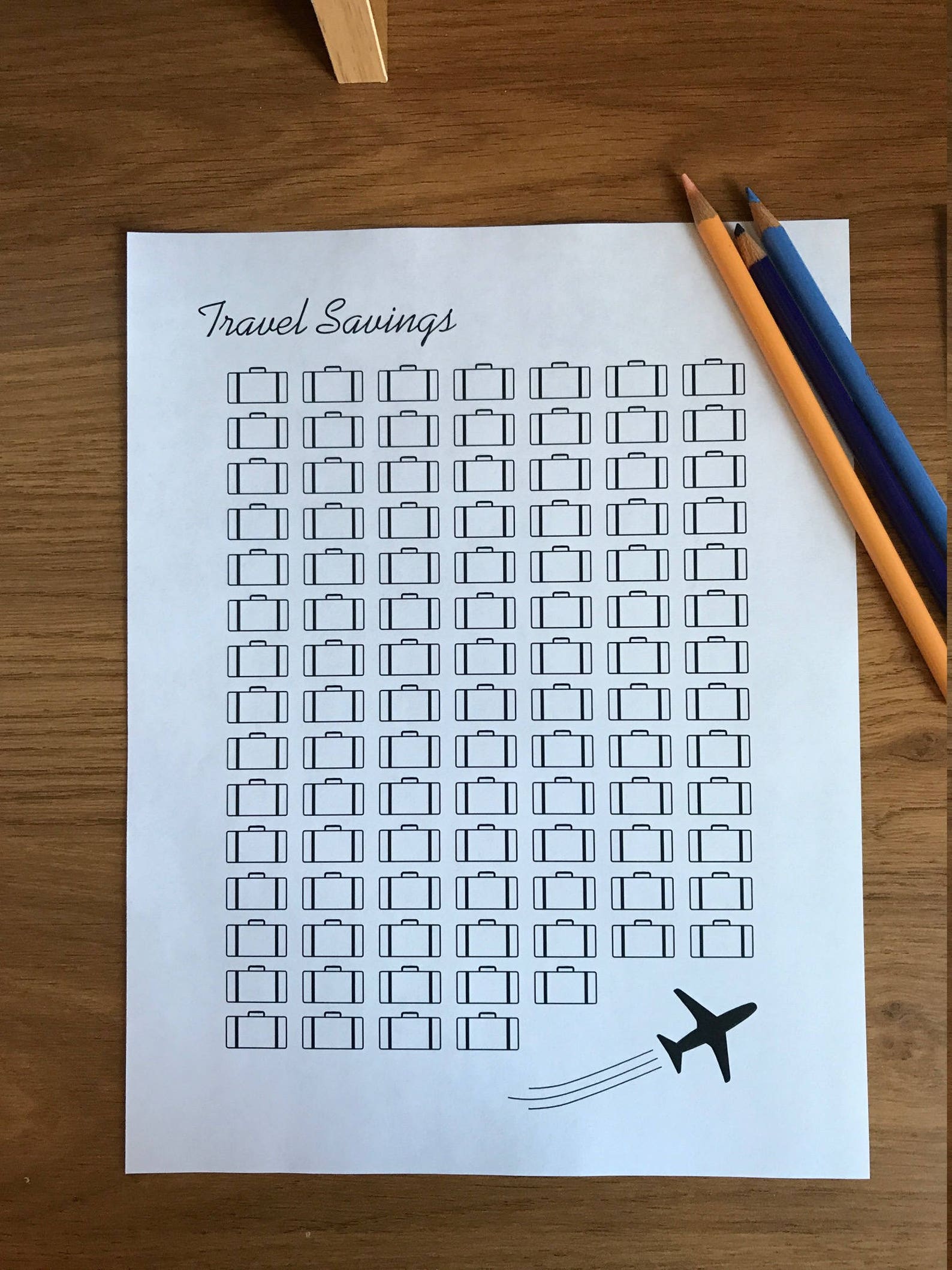 Travel Savings Tracker Printable Coloring Sheet - Etsy