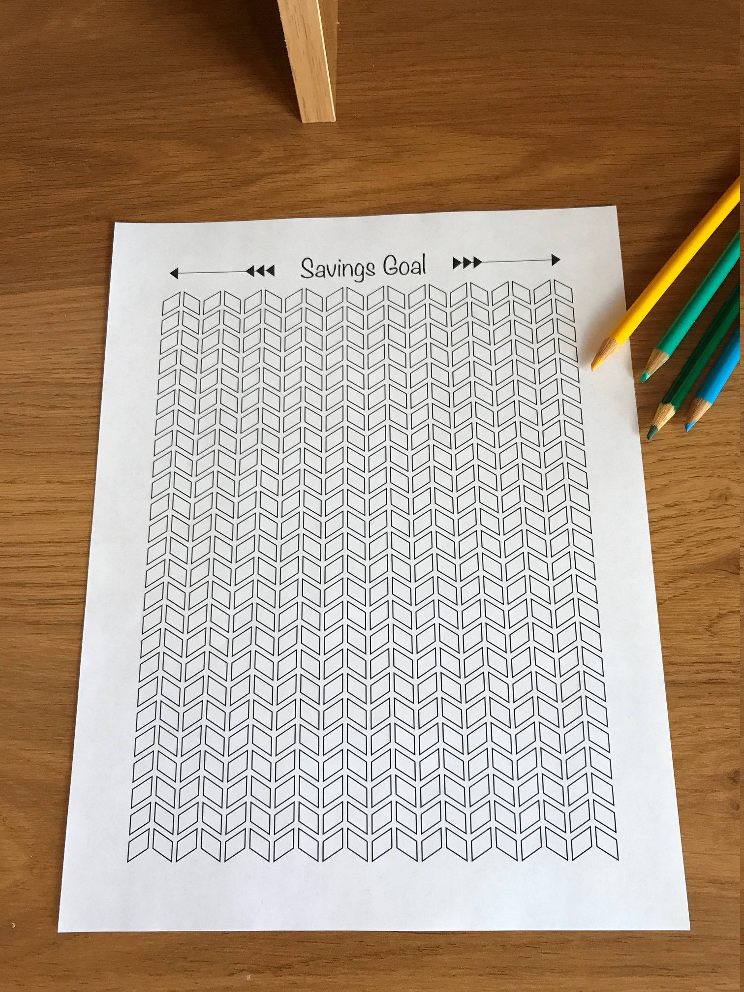 Savings Tracker Printable Coloring Sheet Herringbone - Etsy