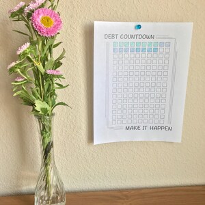Debt Countdown Printable Coloring Sheet - Make It Happen - Etsy