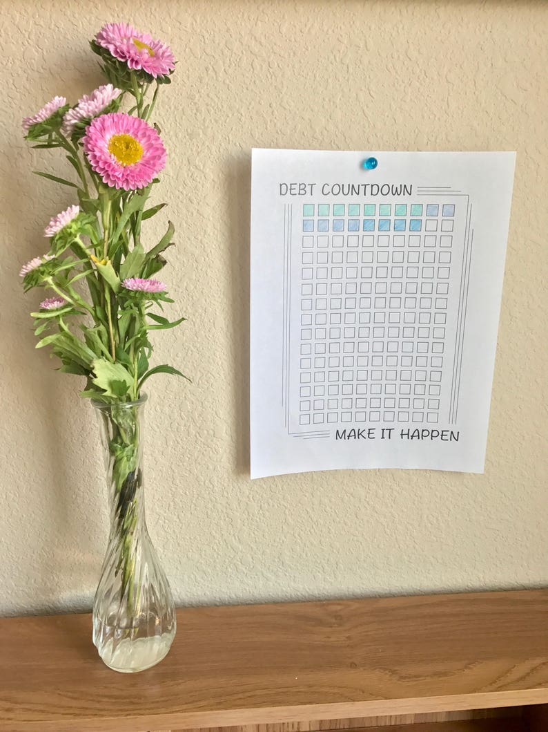 Debt Countdown Printable Coloring Sheet Make It Happen - Etsy Ireland