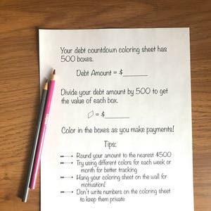 Debt Countdown Printable Coloring Sheet - Herringbone - Etsy
