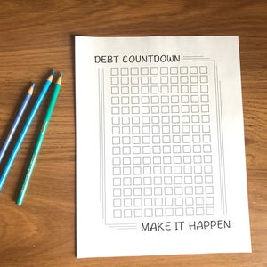 Debt Countdown Printable Coloring Sheet - Make It Happen - Etsy