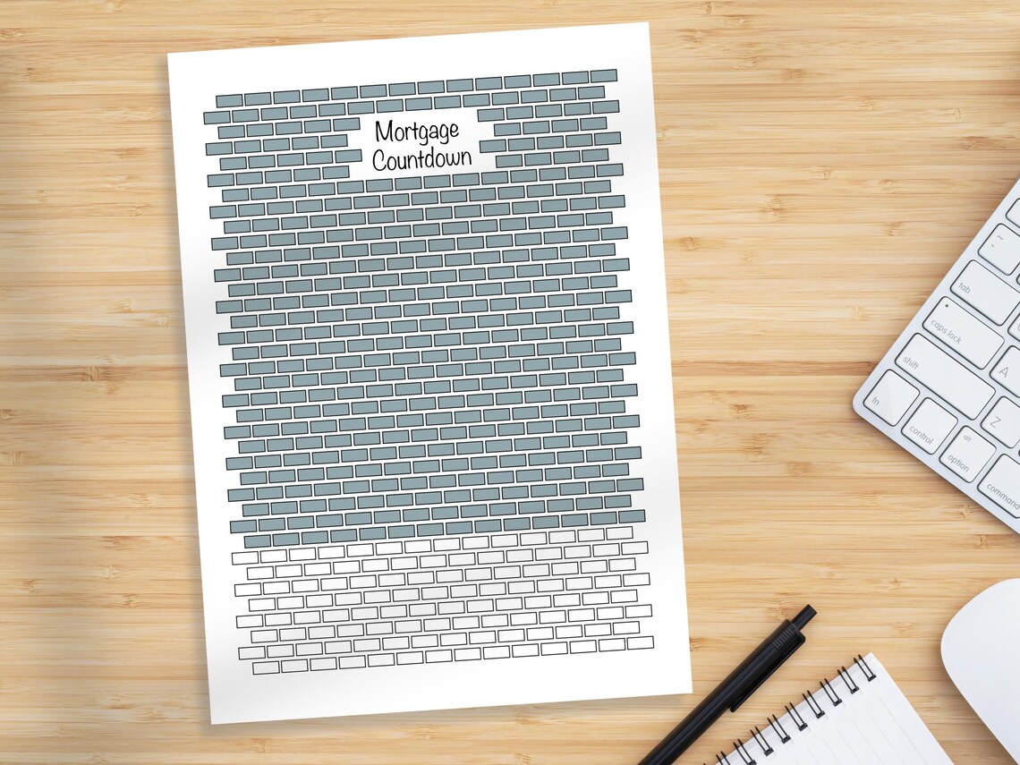 Mortgage Countdown Printable Coloring Sheet - Small Bricks - Etsy