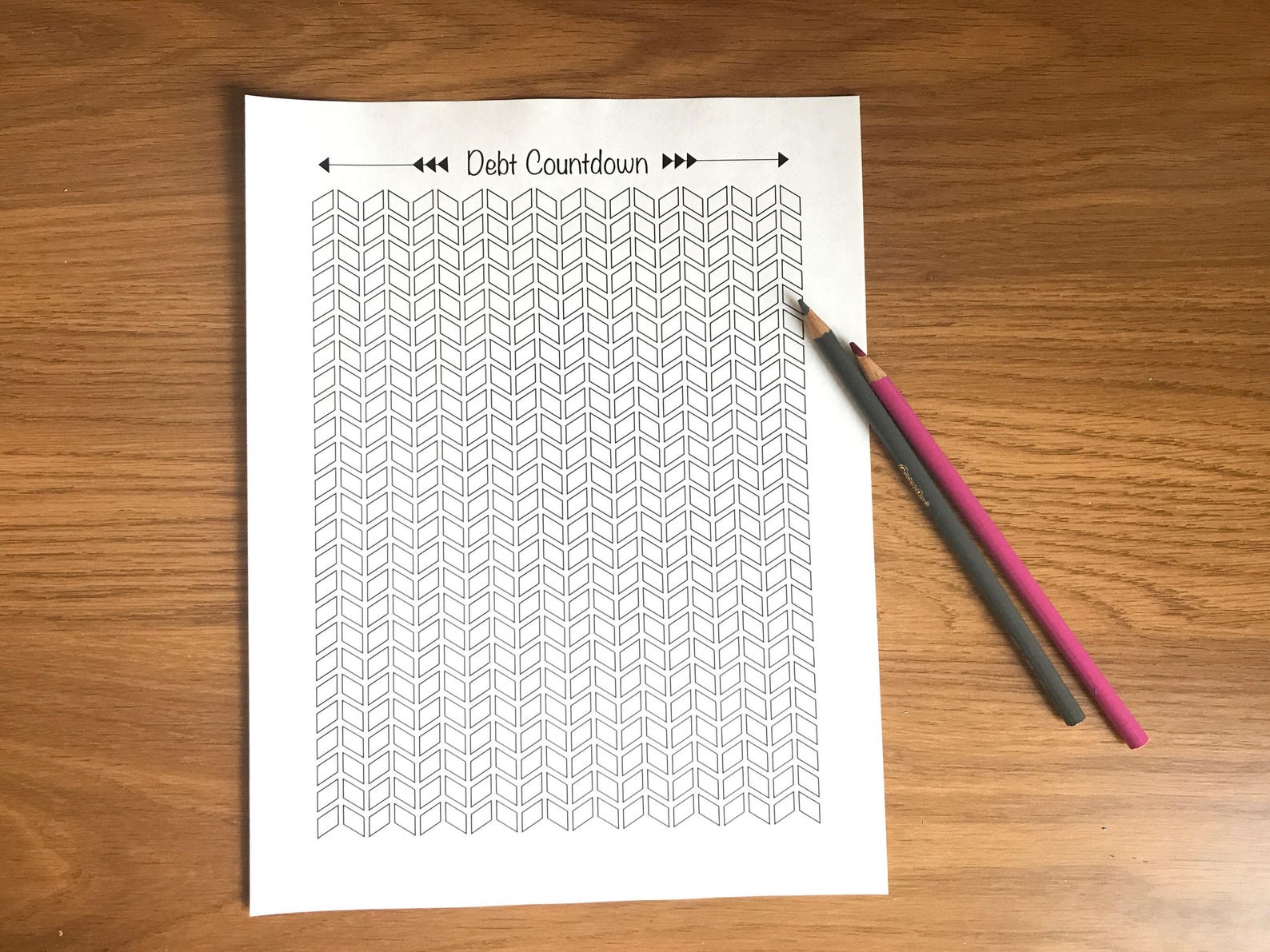 Debt Countdown Printable Coloring Sheet - Herringbone - Etsy