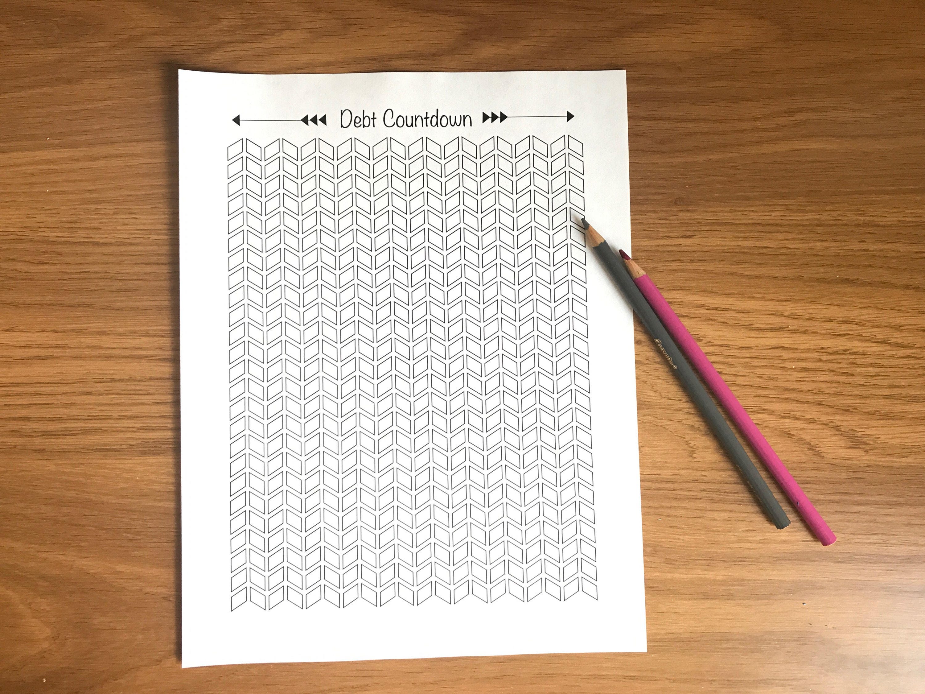 Debt Countdown Printable Coloring Sheet - Herringbone - Etsy