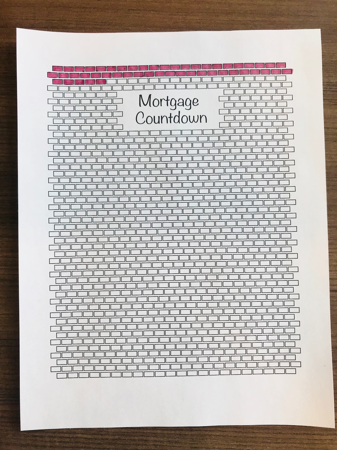 Mortgage Countdown Printable Coloring Sheet Small Bricks - Etsy