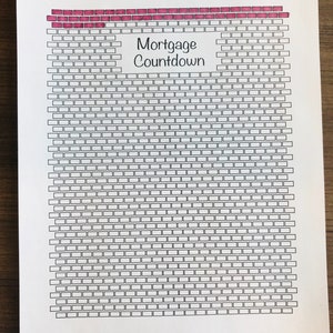 Mortgage Countdown Printable Coloring Sheet Small Bricks - Etsy