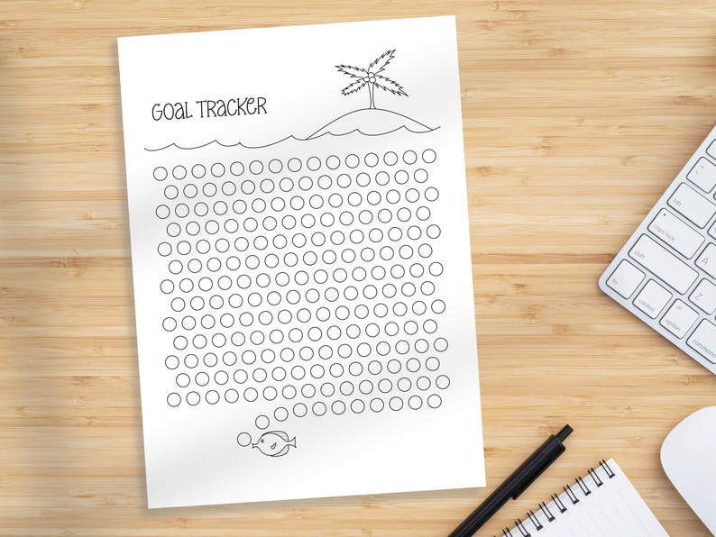 Beach Goal Tracker Printable Coloring Sheet - Etsy