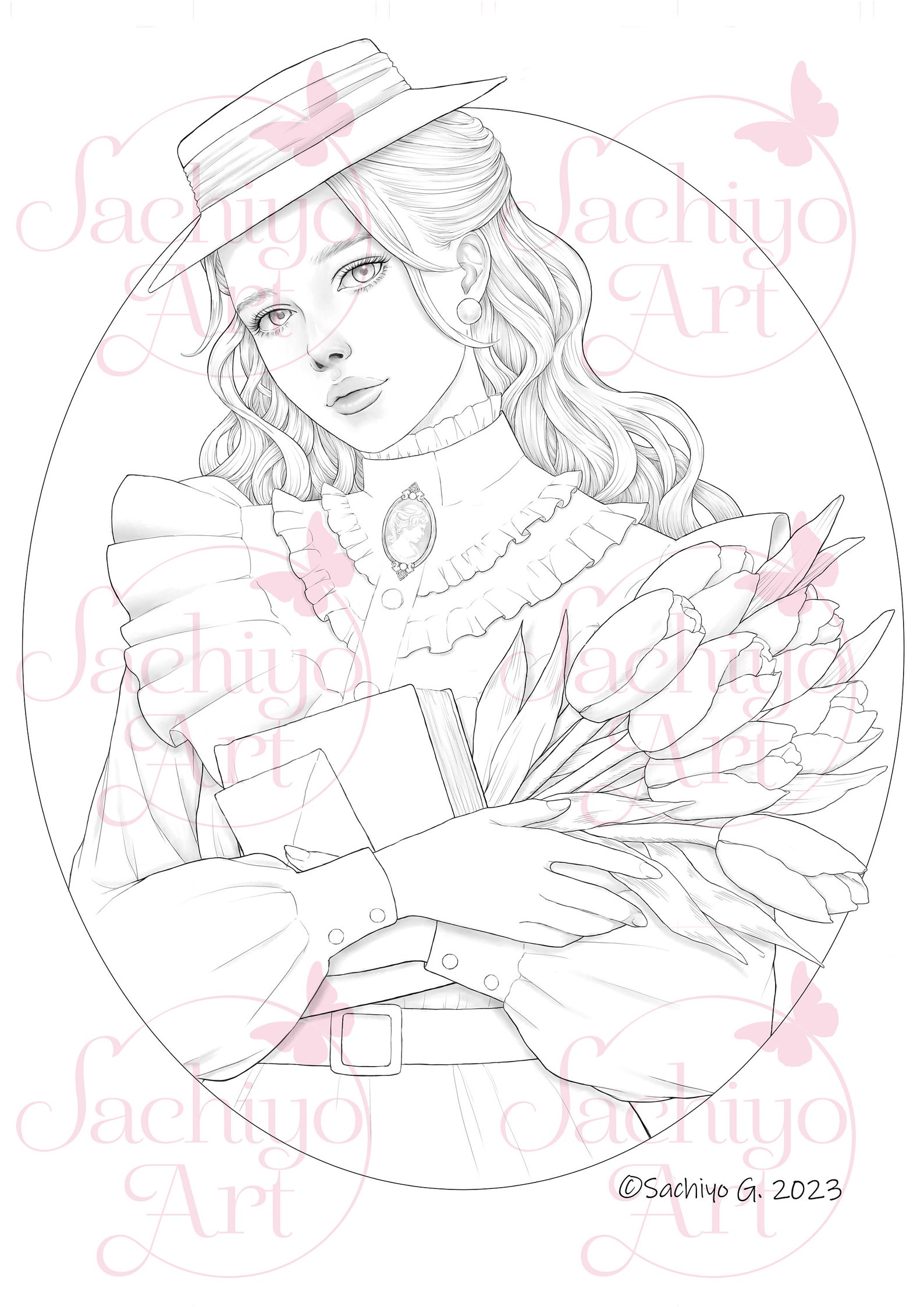 Coloring Page Set tulips - Etsy