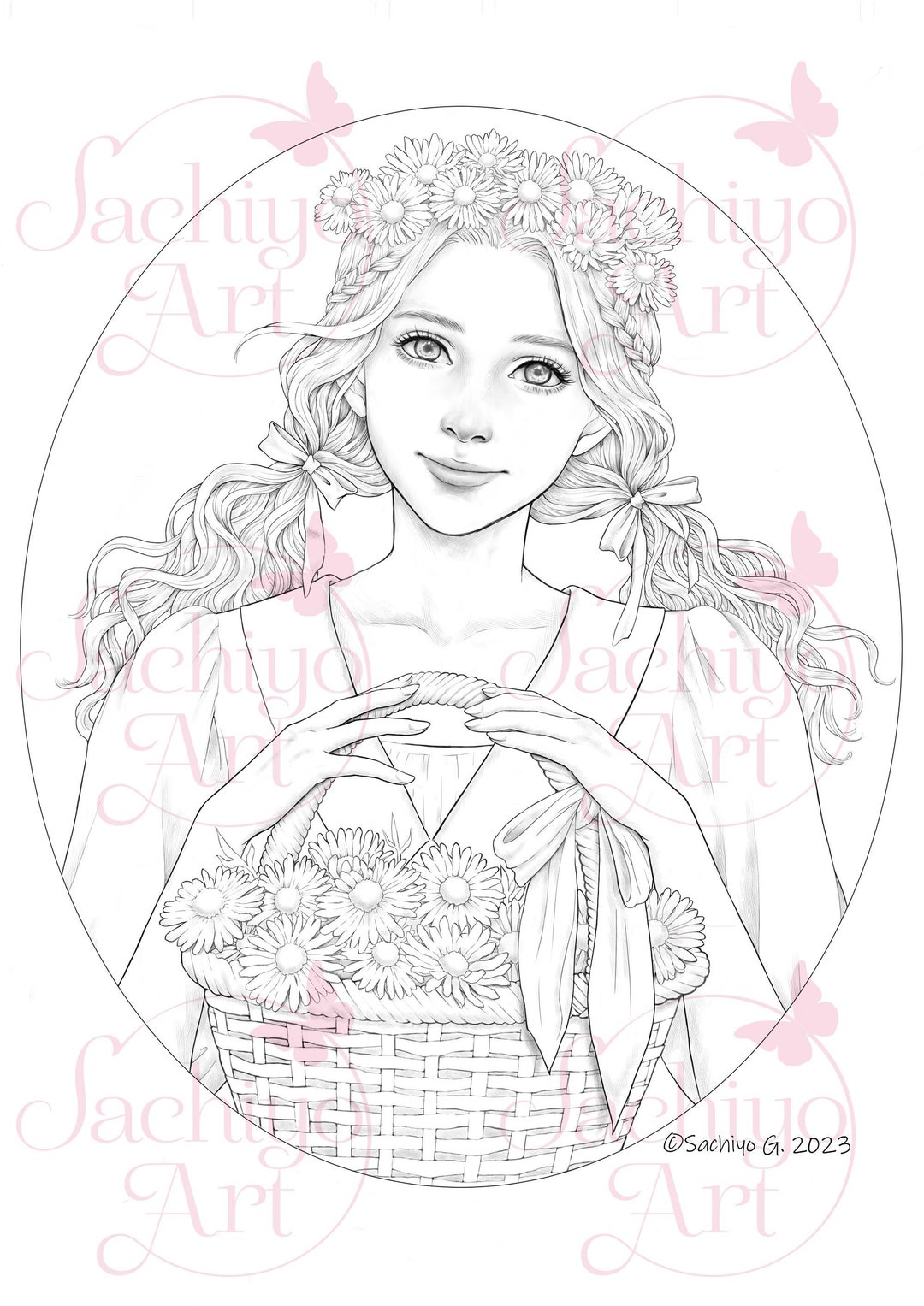 Coloring Page Set daisies - Etsy