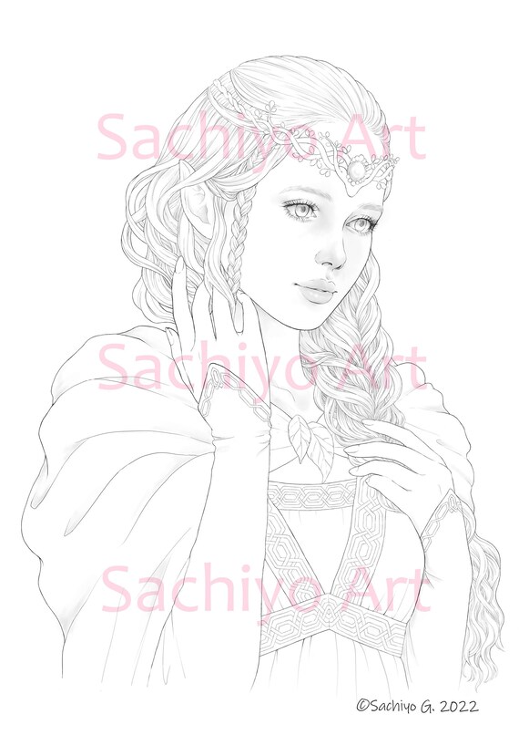 Coloring Page Set woodland Elf - Etsy