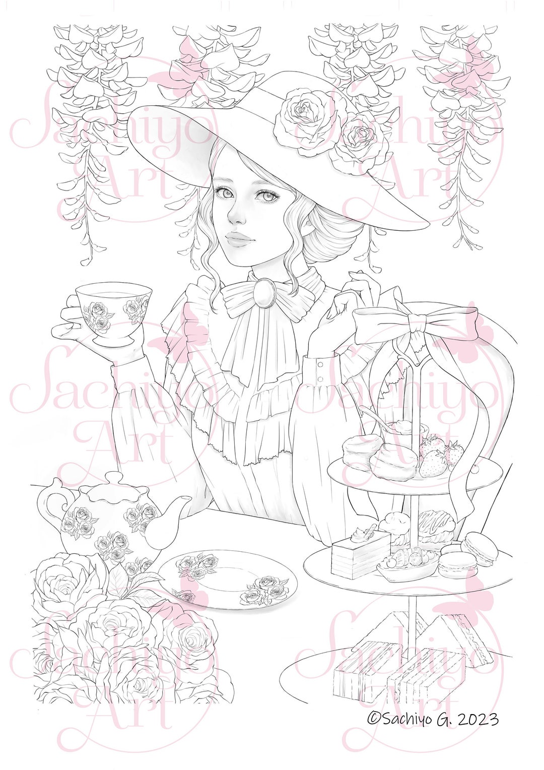 Coloring Page Set [teatime] - Etsy