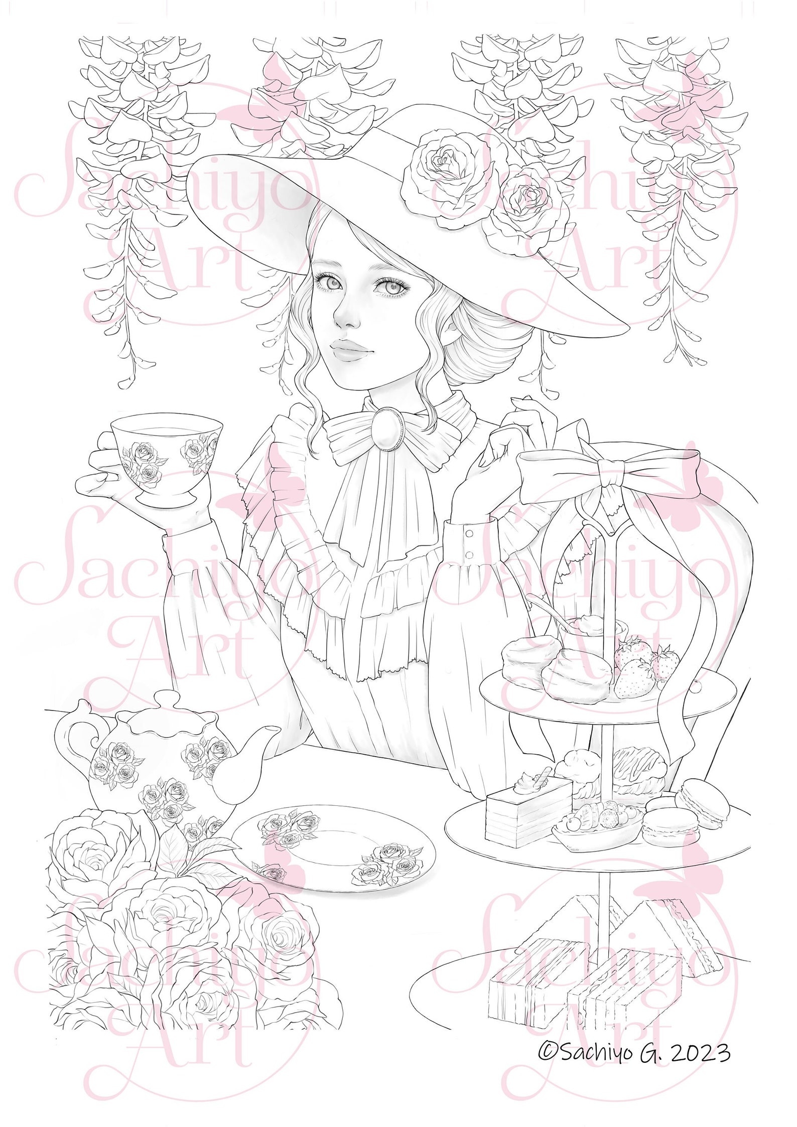 Coloring Page Set [teatime] - Etsy