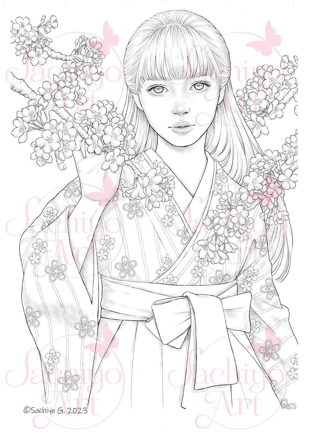 Coloring Page Set [sakura] - Etsy