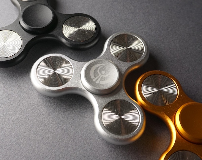 The Classic Fidget Spinner - Tri Shape Metal Spinner, in Black, Silver ...