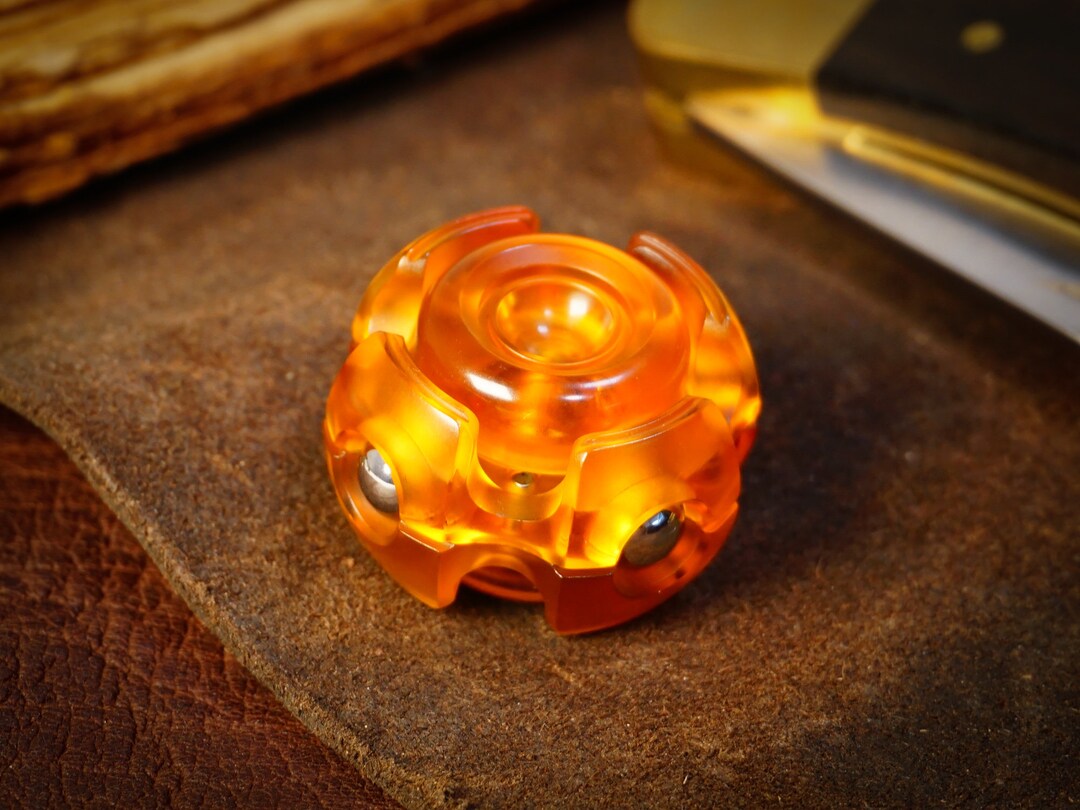 Shell Spinner PEI Orange, Circular Sci-fi Fidget Spinner EDC - Etsy