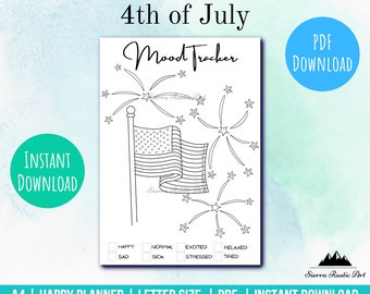Lemonade Monthly Mood Tracker Planner Printable, 31 Day Bullet Journal ...