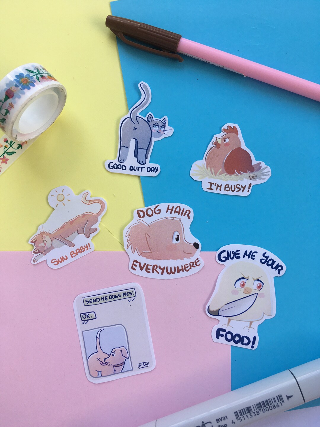Pet stickers pack dog cat bird mascotas animales perro gato pajaro ...